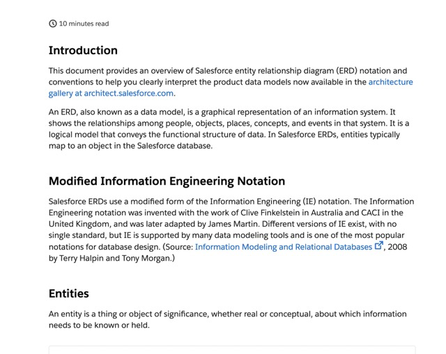 Salesforce Entity Relationship Diagram Erd Notation