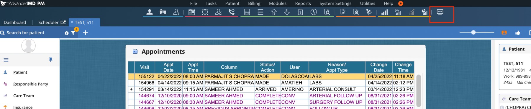 Workflow for Lab-Charge Slips in AdvancedMD