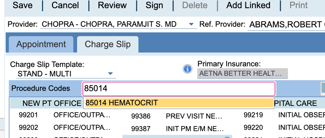Workflow for Lab-Charge Slips in AdvancedMD