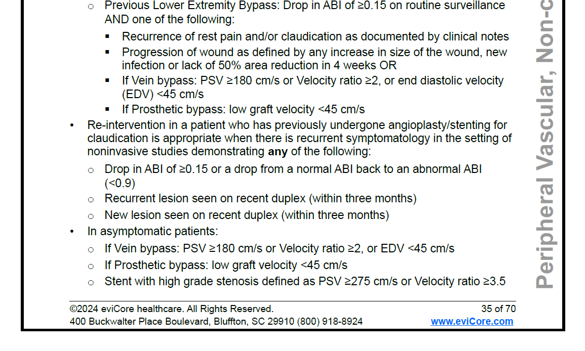 Aetna Clinical Guidelines For PAD- Peripheral Vascular Intervention ...