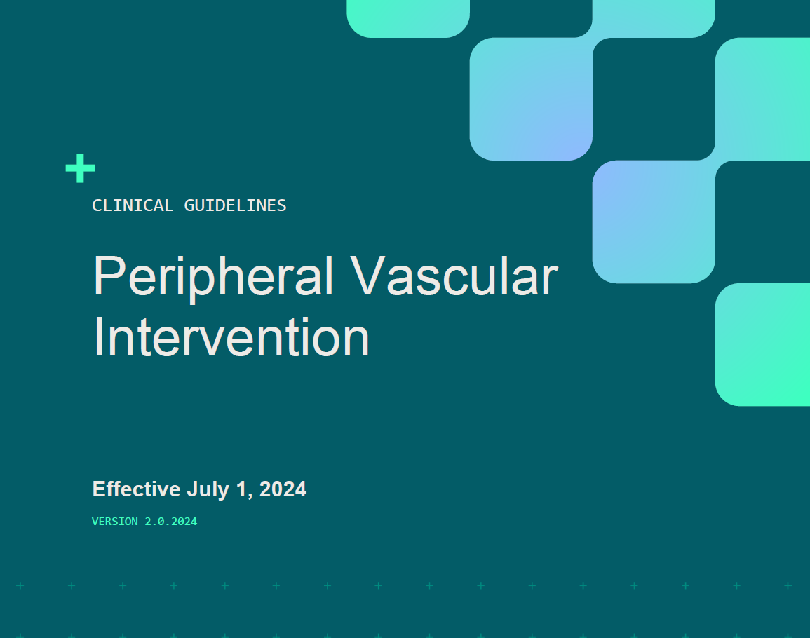 Aetna Clinical Guidelines For PAD- Peripheral Vascular Intervention ...