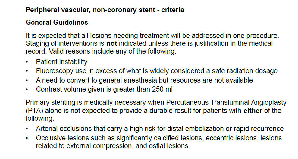 Aetna Clinical Guidelines For PAD- Peripheral Vascular Intervention ...